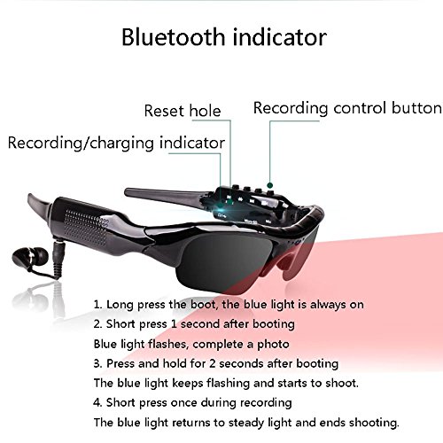 Smart Bluetooth Glasses Headset ,with Video Wireless Night Vision Polarized Sunglasses, Multi-Function Men's Bluetooth Headset ZDDAB