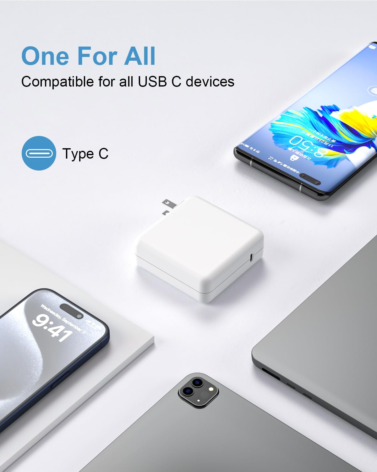 Mac Book Pro Charger - 87W USB C Power Adapter Compatible with 13/14/15 Inch After 2016, for Mac Book Air After 2018, Works 70W 67W 61W 30W 29W, Include Charge Cable(6.6Ft)