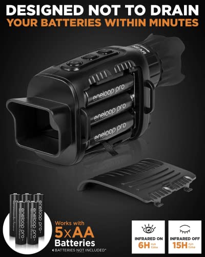 CREATIVE XP Night Vision Monocular for Hunting & Surveillance w/Card Reader - Infrared Monoculars - Black