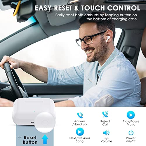 Wireless Earbuds Bluetooth Headphones with 30H Cycle Playtime Built-in Mic Stereo Earphones Sound IP67 Waterproof Sports Headsets Air Buds Pro Touch Control Smart Pop-up Auto Pairing