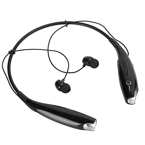 Portable Bluetooth Wireless Neckband Earphones Retractable Stereo Sound Noise Reduction Sports Headsets(Black)