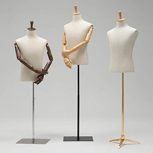 Tailors Dummy Mannequins Display Stable Stand Male Mannequin Torso Body Dress Form Busts with Metal Base Manikin Dummy Model for Clothing Dressform Mannequin