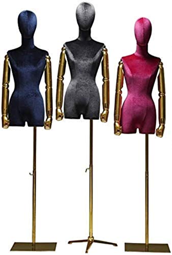 Mannequin Display Stand Mannequin Torso Body Head Dress Form with Flexible Arms Manikins Tailors Dummy Female
