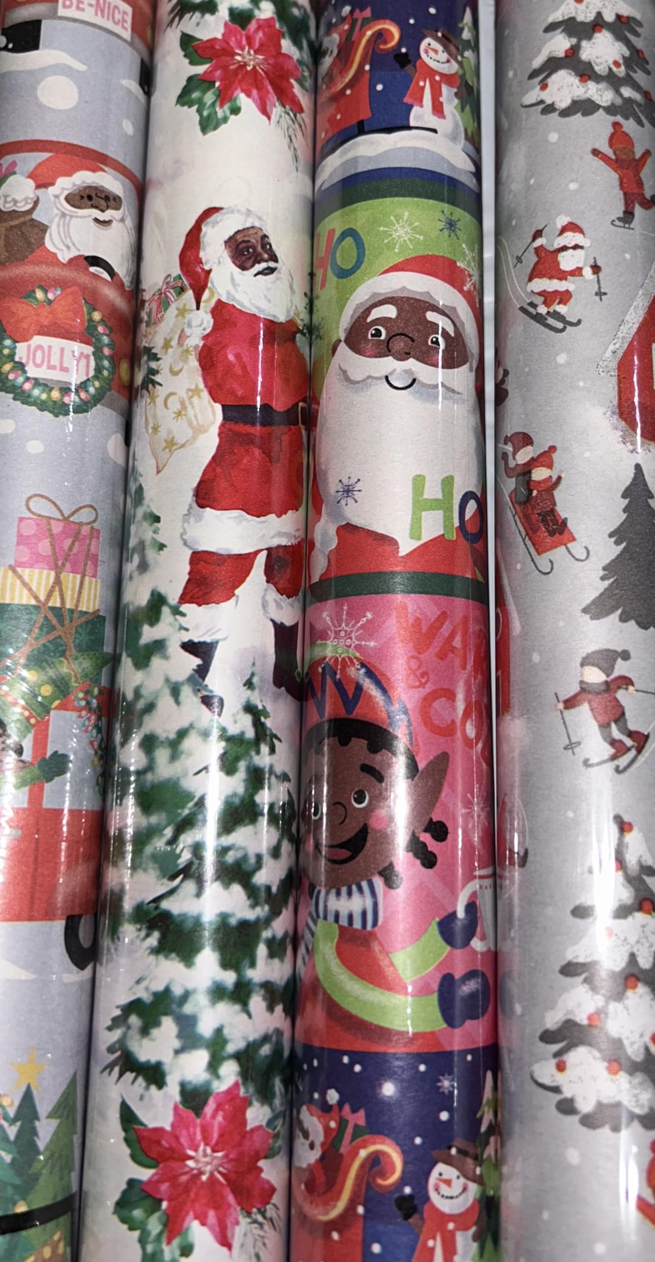 TDST 3 rolls of African-American Santa Wrapping Paper, 40-in. x 20-ft. Rolls