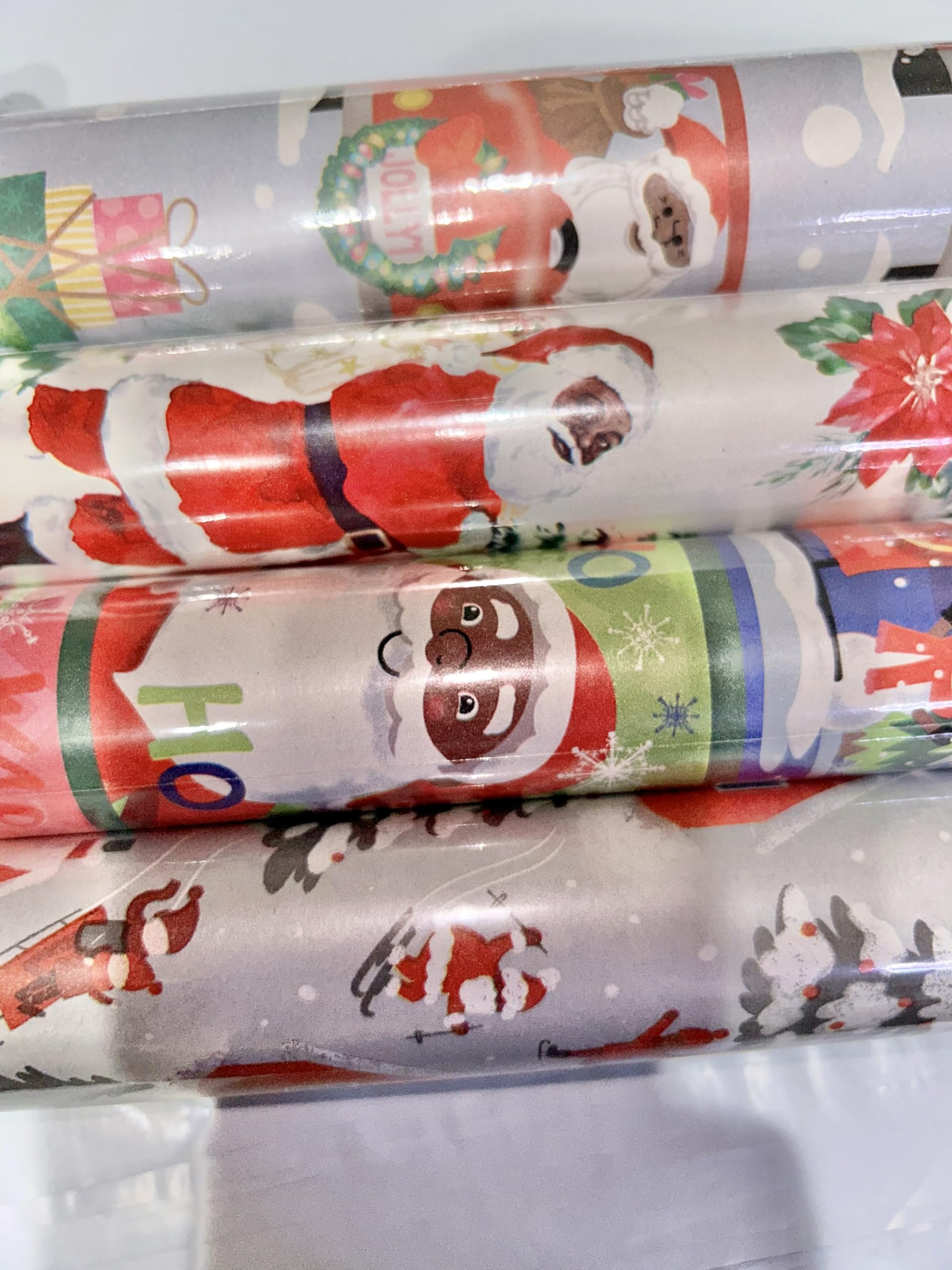 TDST 3 rolls of African-American Santa Wrapping Paper, 40-in. x 20-ft. Rolls