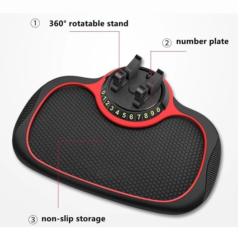2024 New Multifunction Car Anti-Slip Mat Auto Phone Holder,Multi Function Phone Holder for Car,Anti-Slip Mat Auto Phone Holder,Universal Multifunction Car Dashboard Mat with Phone Holder in Car (B)