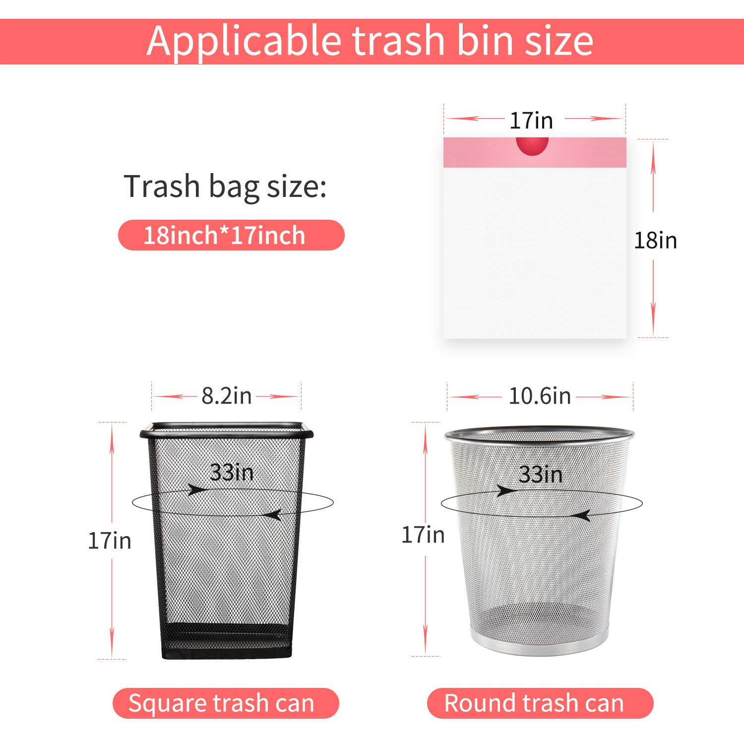 Small Trash Bags, KONE 192 Count 4 Gallon Drawstring Extra Thick Garbage Bags Wastebasket Bin Liners Plastic Trash Bags for Bathroom, Bedroom, Office, Car, Kitchen, Home