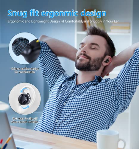 Wireless Earbuds Bluetooth Headphones, 180H Playtime Ear Buds IPX8 Waterproof Bluetooth Earphones, in-Ear Headphones with LED Display Touch Control for Sport/Work (Black)