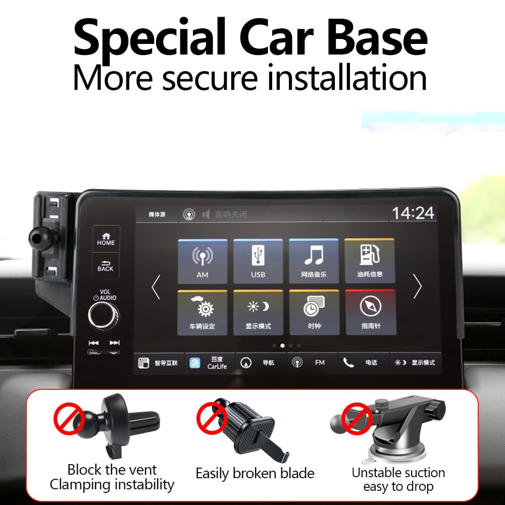 LUNQIN Car Phone Holder Mount for Honda HRV HR-V 2023 2024 2025 LX Sport EX-L Auto Accessories Screen Navigation Bracket Interior Decoration Mobile Cell Phone Mount Stand