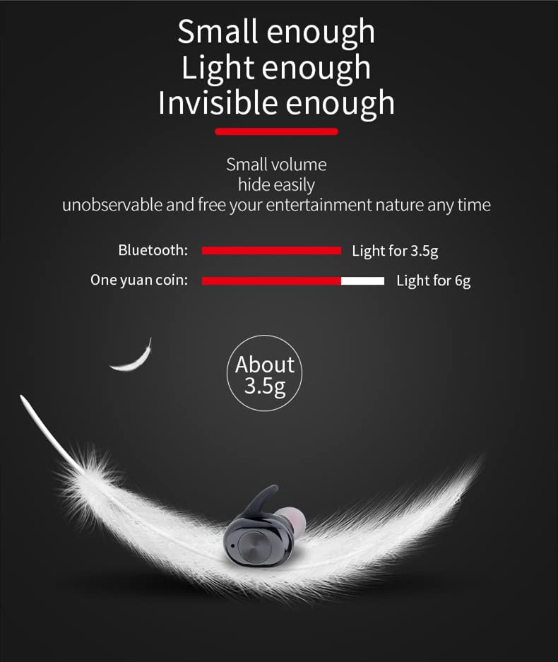 XINRUNE Wireless Earbuds Bluetooth 5.0, Wireless Headphones with Built-in Mic,Clear Call Bluetooth Earbuds with Charging Case, Stereo Wireless Earphones Black