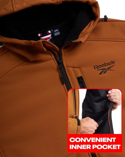 Reebok Men's Jacket - Weather Resistant Fleece Lined Softshell Jacket Coat - Lightweight Casual Coat for Men (M-XXL), Size Medium, Timber