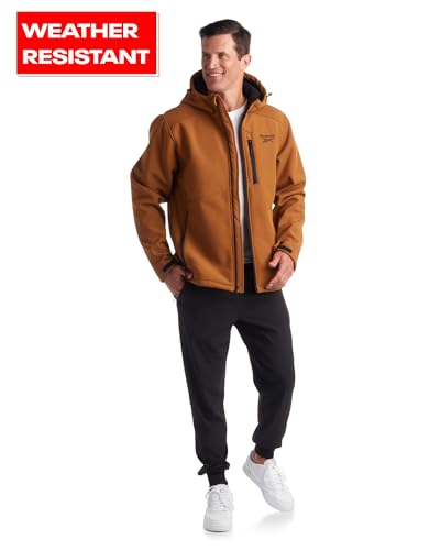 Reebok Men's Jacket - Weather Resistant Fleece Lined Softshell Jacket Coat - Lightweight Casual Coat for Men (M-XXL), Size Medium, Timber
