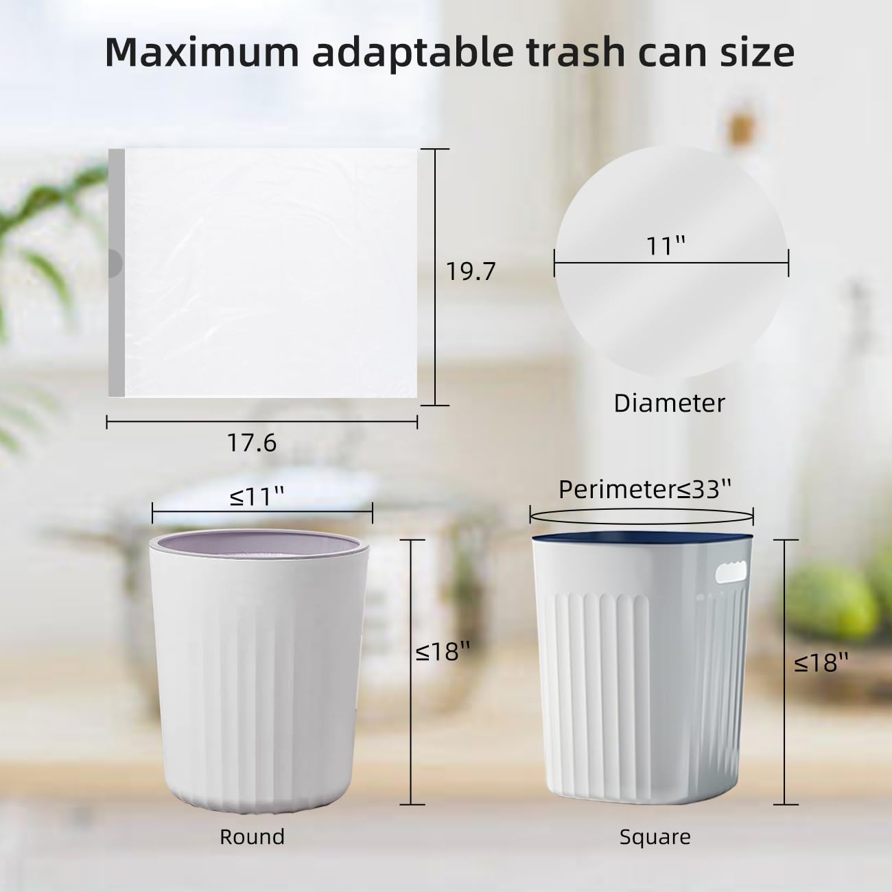 4 Gallon Trash Bags, 40 Count Drawstring Garbage bags, Thickened Unscented Wastebasket Liners for Bathroom Bedroom Office Trash Can