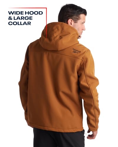 Reebok Men's Jacket - Weather Resistant Fleece Lined Softshell Jacket Coat - Lightweight Casual Coat for Men (M-XXL), Size Medium, Timber