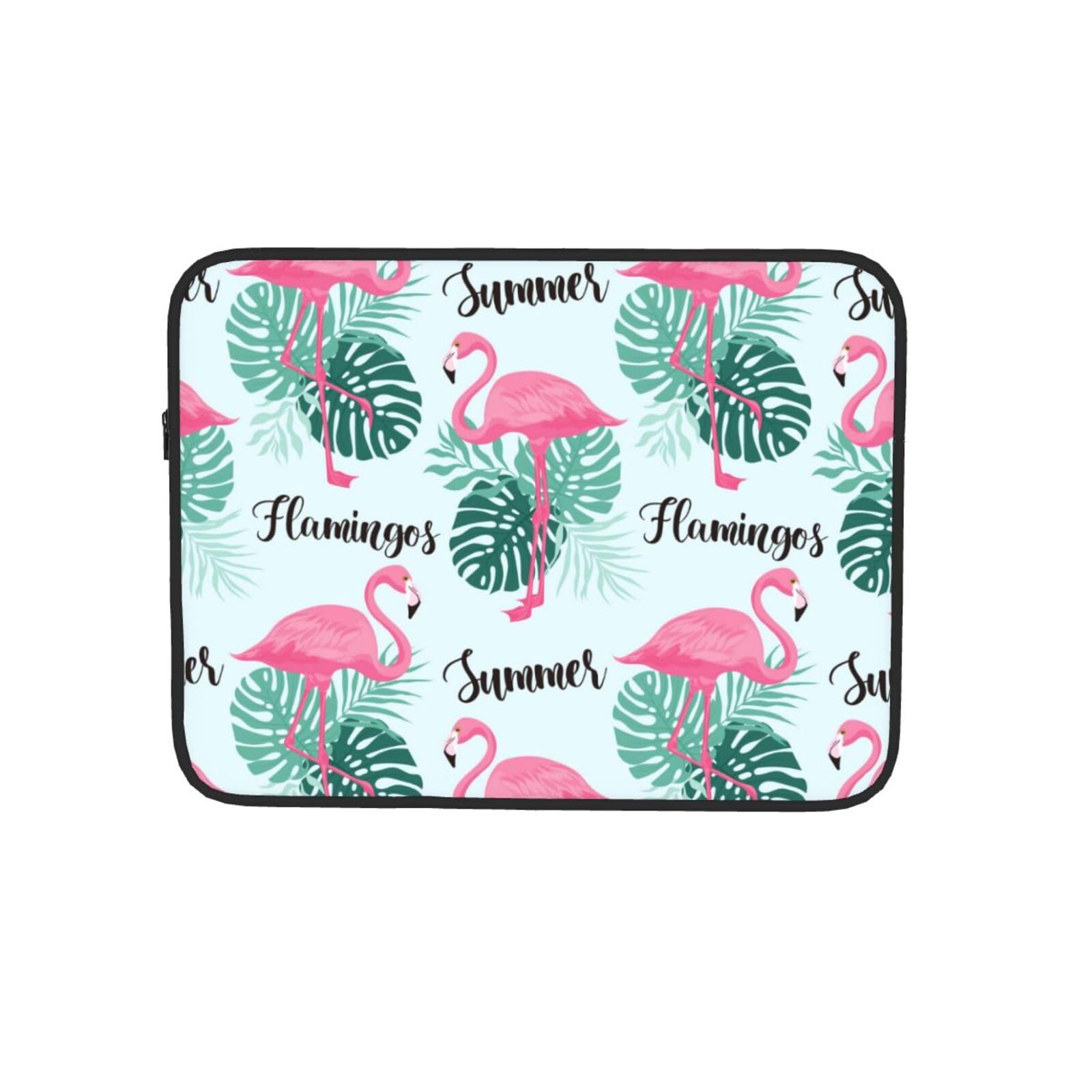 Cute Flamingo Tropical 13 inch Portable Laptop Sleeve Compatible with MacBook Air Notebook Computer Case for Men Women College School Students