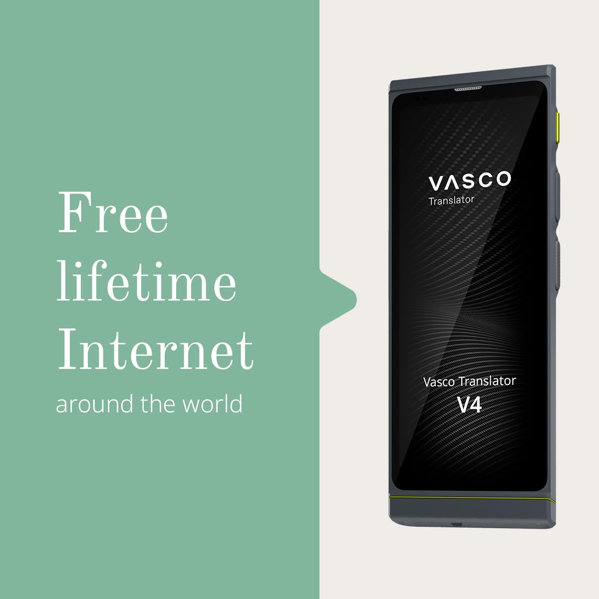 Vasco V4 Language Translator Device | 108 Languages | Free Lifetime Internet in Almost 200 Countries | Cobalt Blue