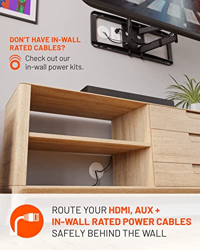 ECHOGEAR TV Cord Hider for Wall Mounted TV - White Cable Management Kit Hides TV Wires Behind The Wall- Includes 2 Pass Throughs, Locking Brackets, and Hole Saw Drill Attachment for Easy Install