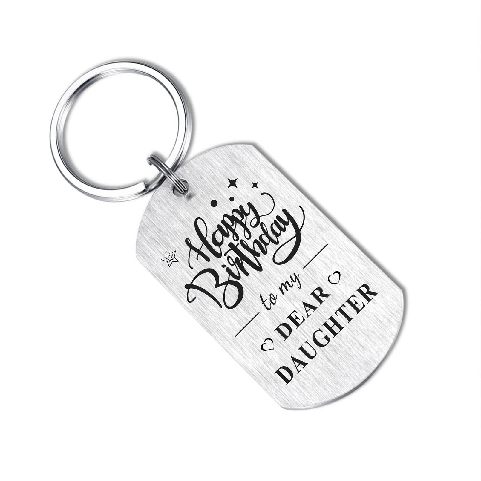TGCNQ Happy Birthday Daughter, Birthday Gift for Daughter from Mom and Dad, Daughter Birthday Keychian