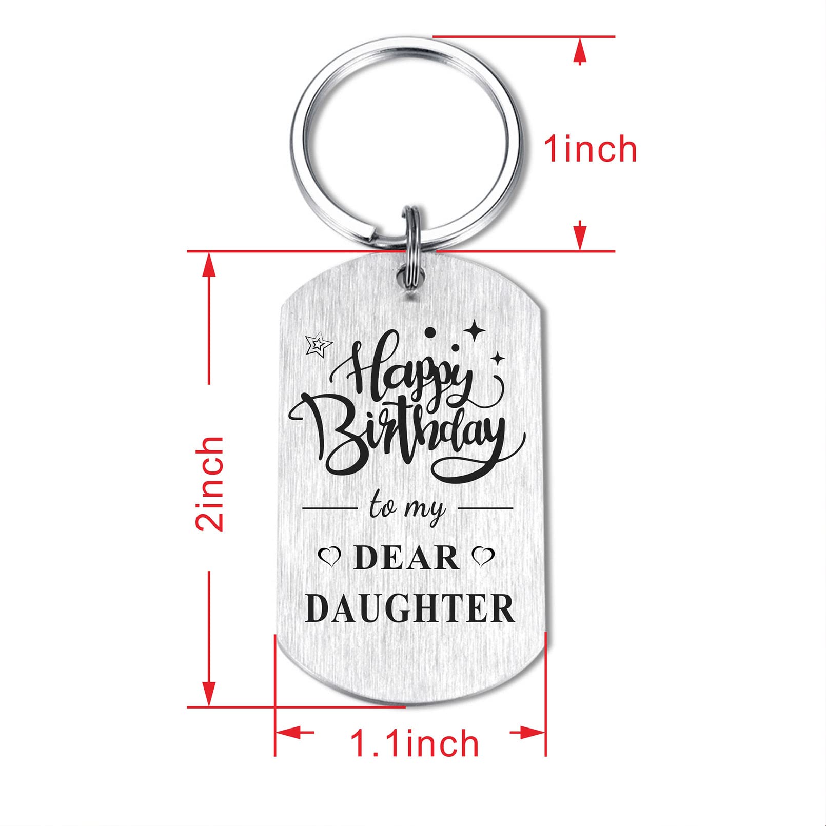 TGCNQ Happy Birthday Daughter, Birthday Gift for Daughter from Mom and Dad, Daughter Birthday Keychian