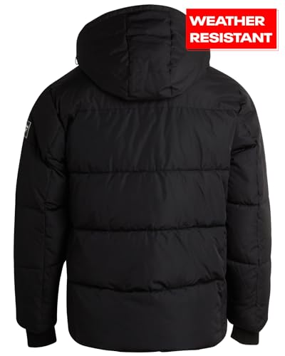 Reebok Men's Winter Jacket - Heavyweight Quilted Puffer Parka Coat - Weather Resistant Ski Jacket for Men (M-XXL), Size Medium, Black