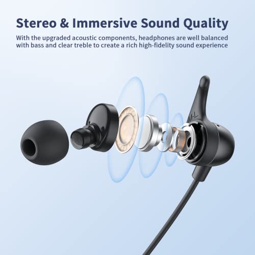 JOYWISE Bluetooth Headphones Wireless Earbuds with 52Hrs Playtime,Bluetooth 5.3 Headphones Wireless Bluetooth Neckband,IPX7 Waterproof Stereo Earphones with USB-C Fast Charging for Workout Gym Sport