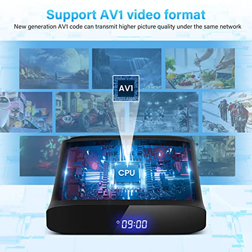 KRGEMS Android 11.0 TV Box,Streaming Media Player,Cortex-A35,4G+64G,with Digital Display,Support 2.4GHz/5GHz WiFi,10/100M LAN,4K@60fps,Bluetooth 5.0