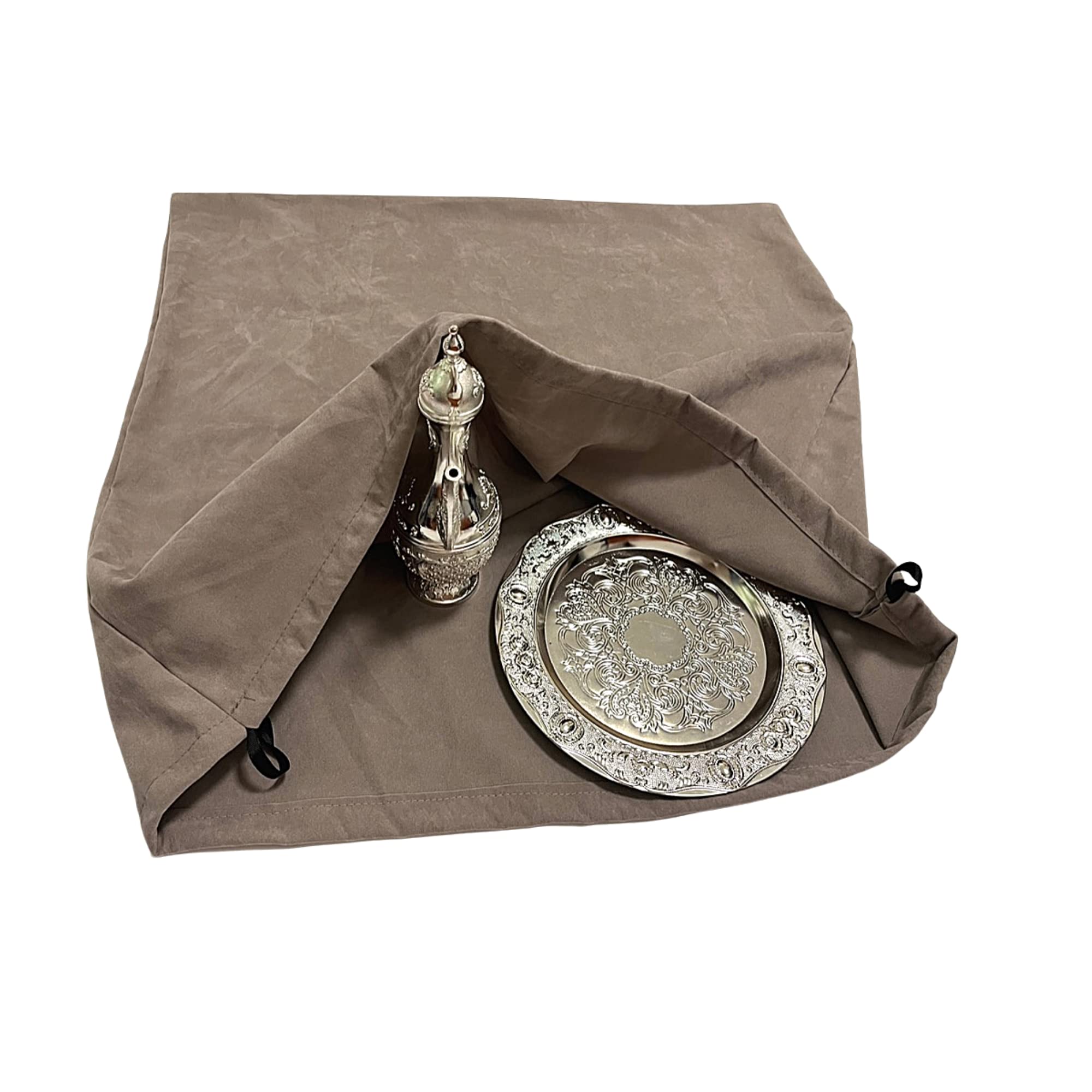rejopfad Anti Tarnish Silver Storage Bag 28"x28", Velvet Fabric Black Cloth Bag for Silver Storage, Resistant Jewelry Flatware, Silverplate, & Silver Storage Silver Protection Bags