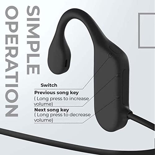 Wireless Bluetooth Headset, Hanging Ear Bluetooth Headset, Osteoconductive Headset, Sports Headset Business Headset, 360° Stereo Noise Reduction Ear Protection Waterproof Bluetooth Headset (Black)