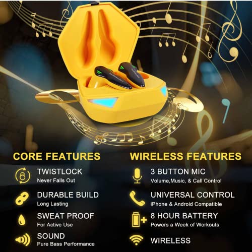 UrbanX Q350 Wireless Earbuds in Ear Bluetooth Headphones for Amazon Kindle Fire Hd with Microphone & Digital Display Ipx7 Waterproof Deep Bass Bluetooth Earbuds for Lenovo Phones