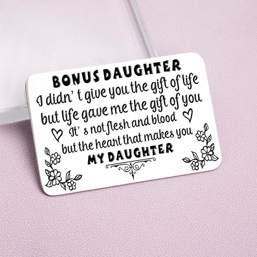 Stepdaughter Gifts Wallet Insert Card from Stepmom Stepdad, Daughter in Law Birthday Card, Step Daughter Proposal Gifts