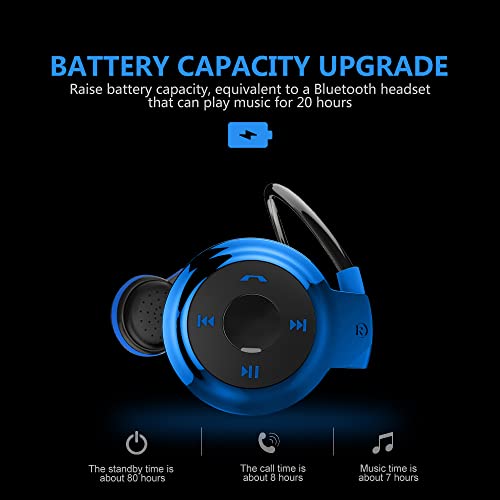 WONFAST MINI-503 Wireless Bluetooth Music Stereo Universal Headset Headphone MP3 Player Support TF Card Earphone for Cell Phone Smartphones Outdoor Driving Biking (White)