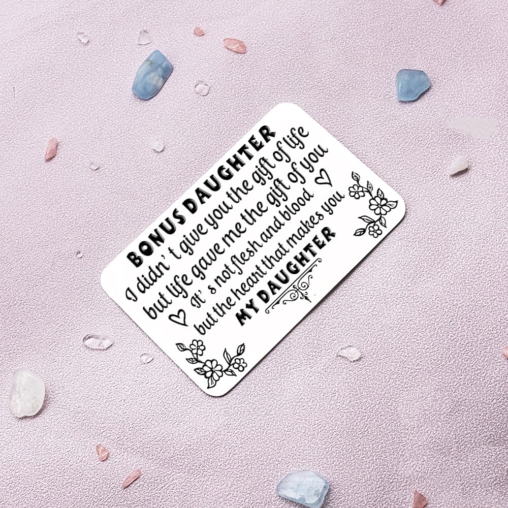 Stepdaughter Gifts Wallet Insert Card from Stepmom Stepdad, Daughter in Law Birthday Card, Step Daughter Proposal Gifts