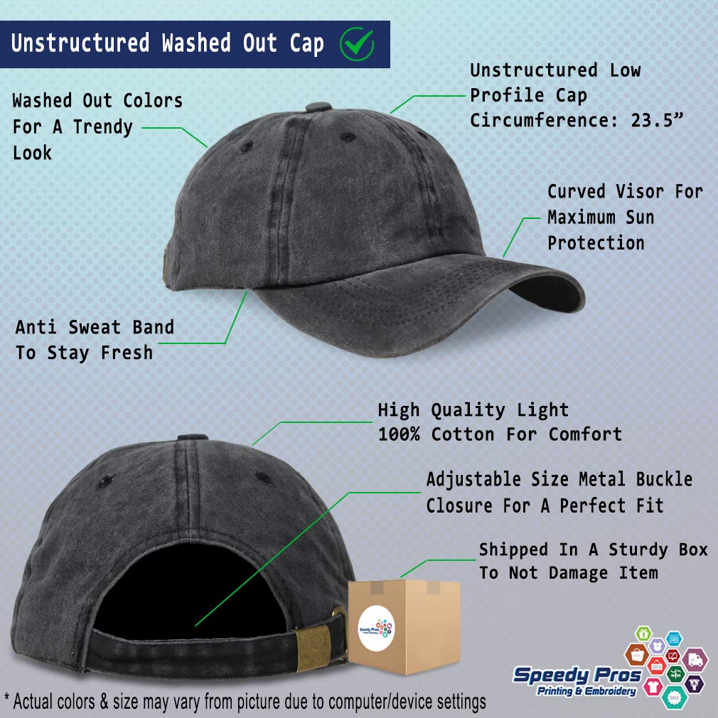 Vintage Washed Hat I'd Rather Be Ghost Hunting Embroidery Cotton Dad Hats for Men & Women Buckle Closure Black