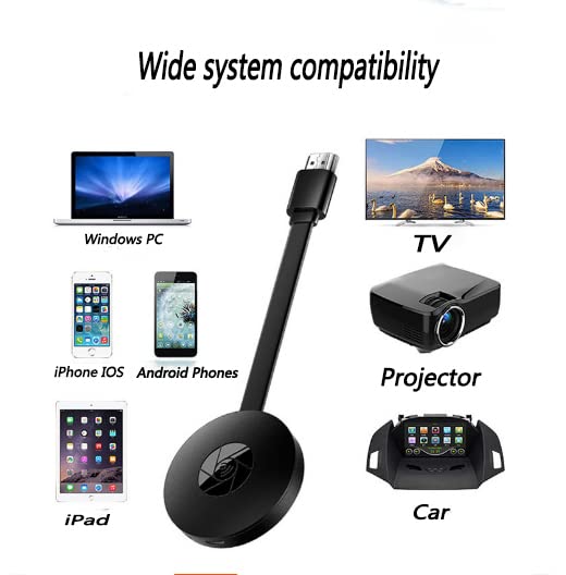 4K Wireless HDMI Display Dongle Adapter, Video Mirroring Dongle from Laptop, PC, Smartphone to TV/Projector /Monitor, WiFi Display Dongle Cast to TV