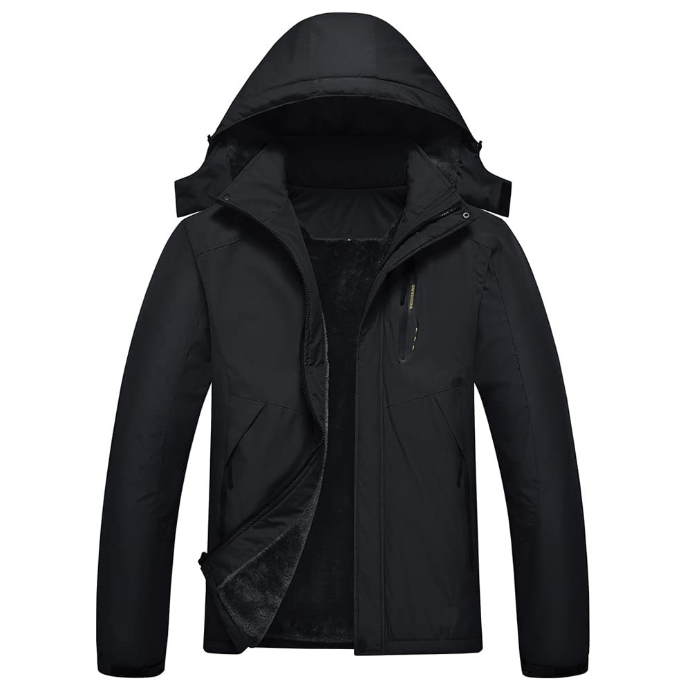 Jingangjin Men's Mountain Waterproof Ski Jacket Winter Windbreaker Warm Hooded Snowboarding Raincoat Jackets