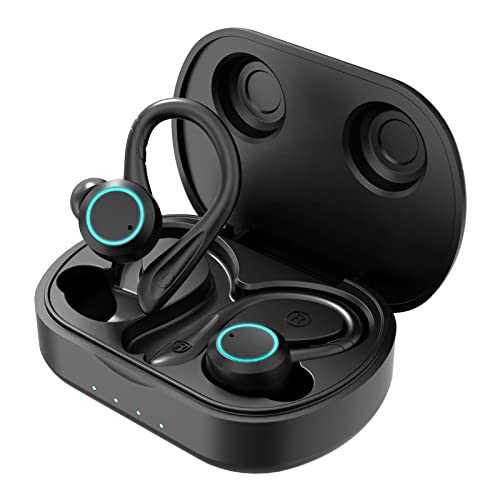 APEKX True Wireless Headphones, Update 5.1 Auto Pairing Touch Control HiFi Stereo Sound in-Ear Earphones Binaural Call Headset with Built-in Mic and Charging Case for Sports Running Black