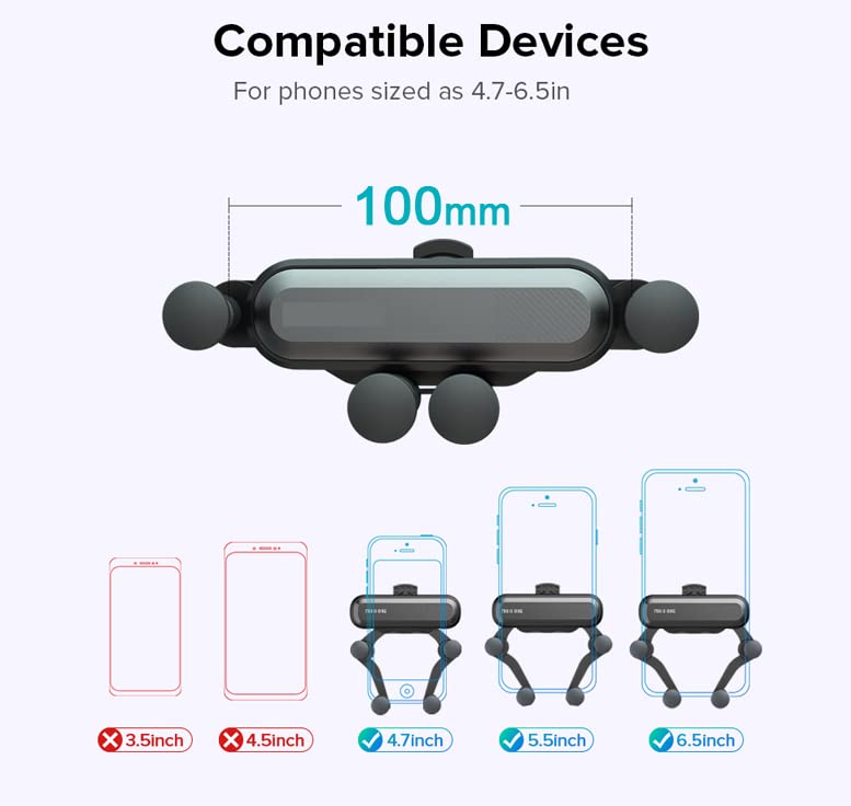 TXY Universal Car Phone Holder GPS Stand Gravity Stand for Phone in Car Stand No Magnetic Air Vent Mount
