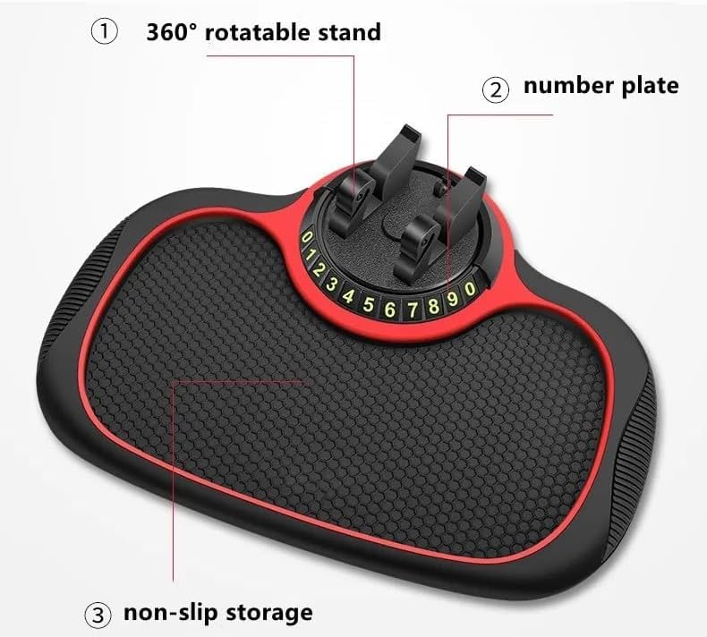 Worzwin Multifunction Car Anti-Slip Mat Auto Phone Holder, Universal Multifunction Car Dashboard Mat, Car Phone Mount Silicone Car Pad Mat