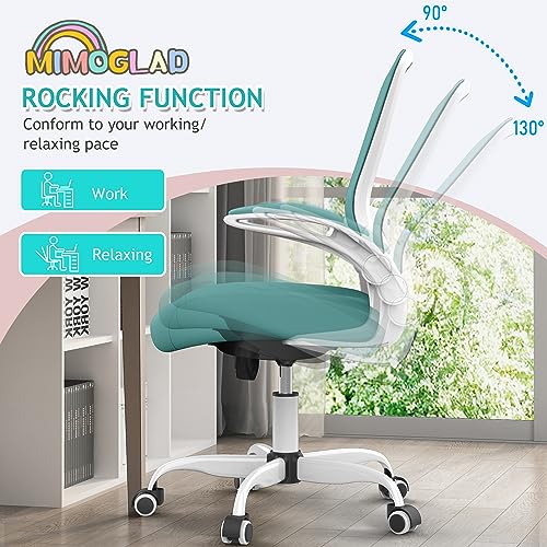 Mimoglad Home Office Chair, High Back Desk Chair, Ergonomic Mesh Computer Chair with Adjustable Lumbar Support and Thickened Seat Cushion (Modern, Tiffany Blue)