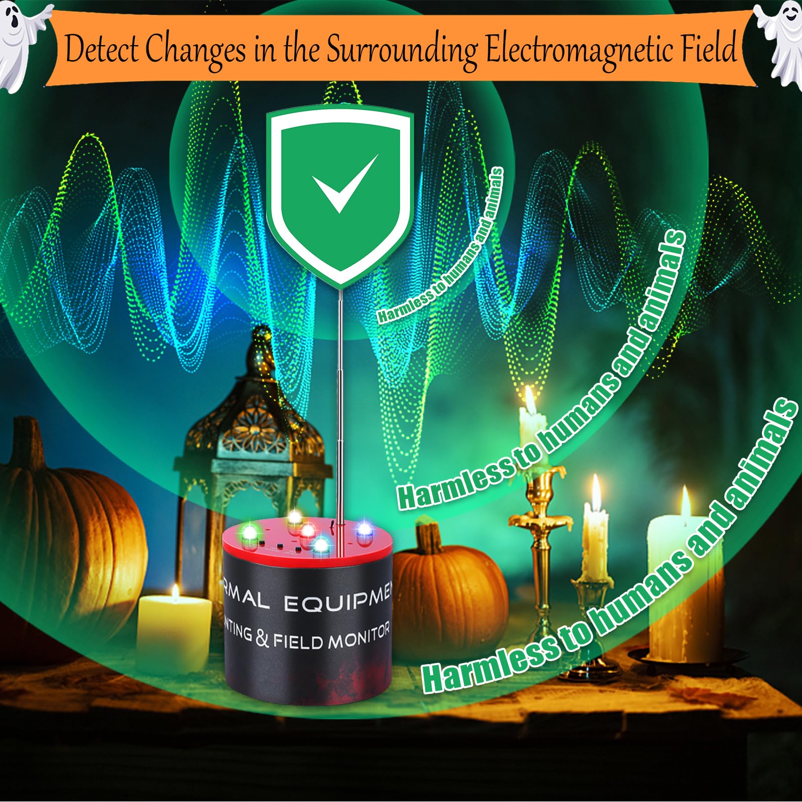 Chkenono Ghost Hunting Equipment, Paranormal Equipment Tool with Enhanced Sensitivity and Temperature Deviation Detection, EMF Detector for Professional Paranormal Investigations