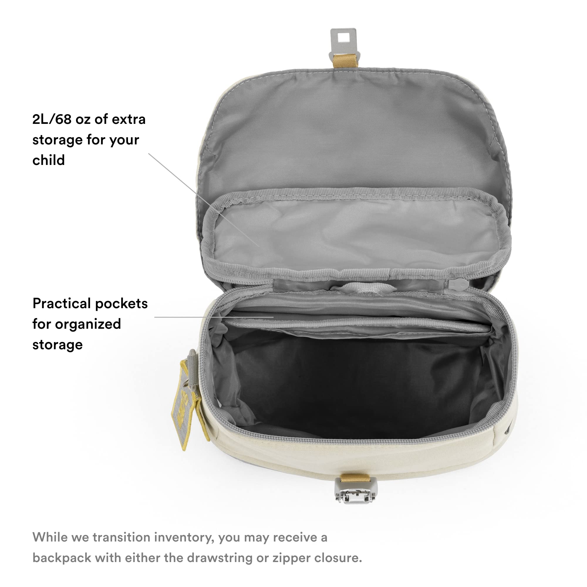 JetKids by Stokke Crew BackPack, White - Kid’s Lightweight Expandable Bag - Great for School & Travel - Adjustable & Water-Resistant - Best for Ages 2-7
