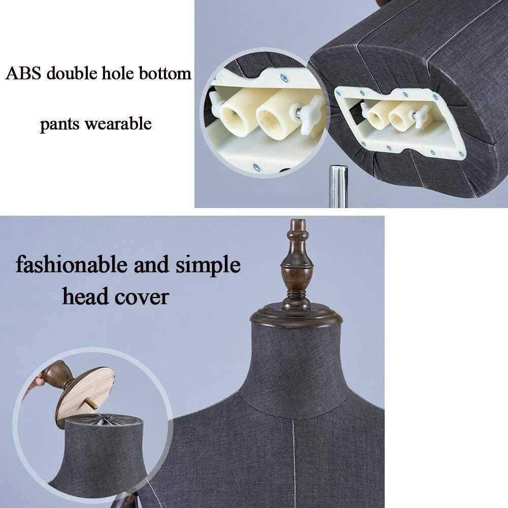 Mannequin Tailors Dummy Dressform Mannequin Dressmakers Male Tailors Dummy Torso Display for Dressmakers with Wood Tripod Base Dressform Mannequin