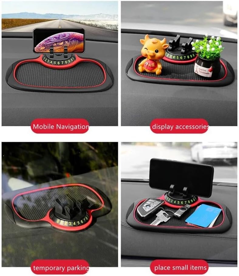Worzwin Multifunction Car Anti-Slip Mat Auto Phone Holder, Universal Multifunction Car Dashboard Mat, Car Phone Mount Silicone Car Pad Mat