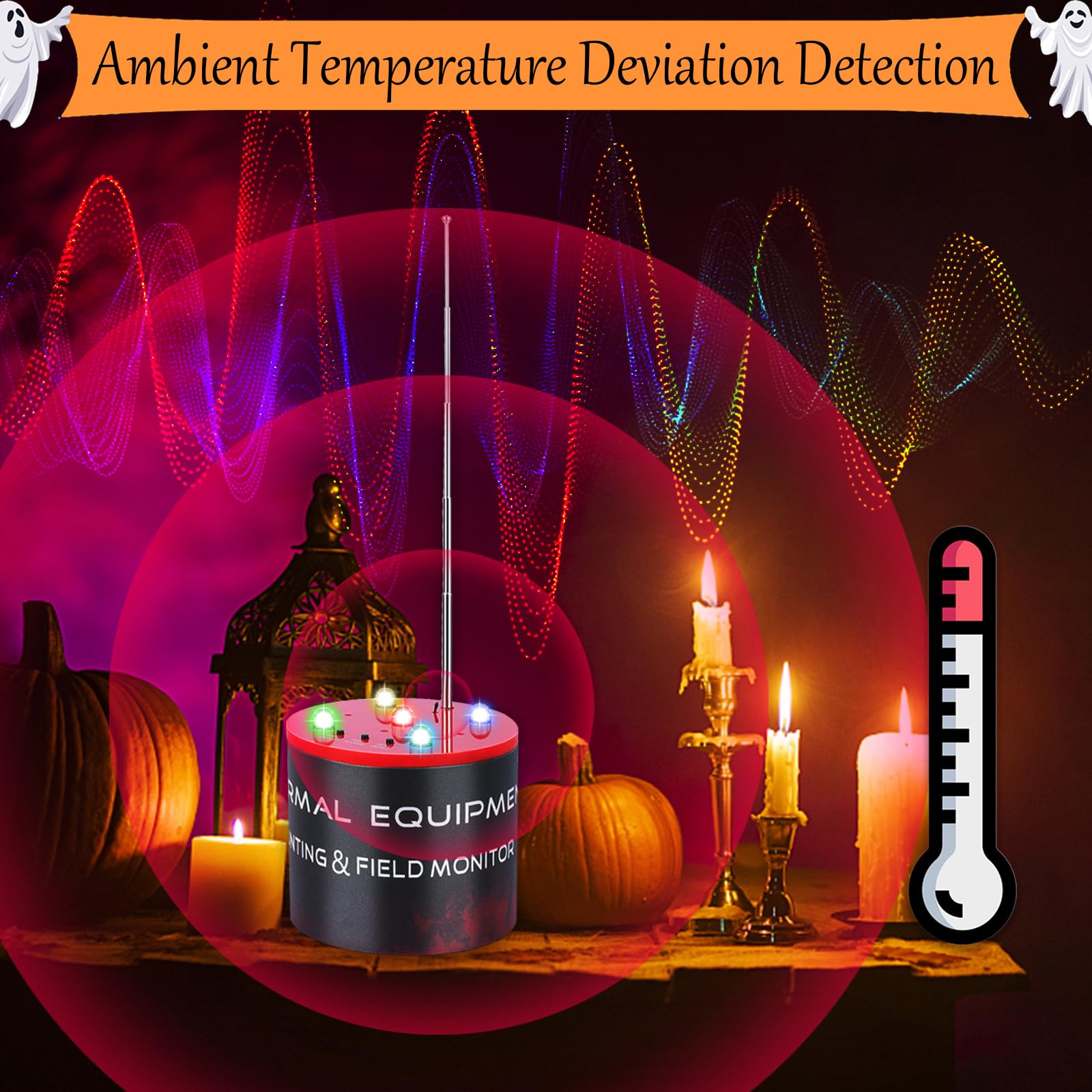 Chkenono Ghost Hunting Equipment, Paranormal Equipment Tool with Enhanced Sensitivity and Temperature Deviation Detection, EMF Detector for Professional Paranormal Investigations