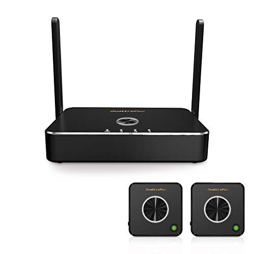 QuattroPod | 5G WiFi Wireless Presentation Facility HDMI Transmitter & Receiver for Streaming 4K from Laptop, PC, Smartphone to HDTV/Projector (2T1R) [2022 OTA Update]
