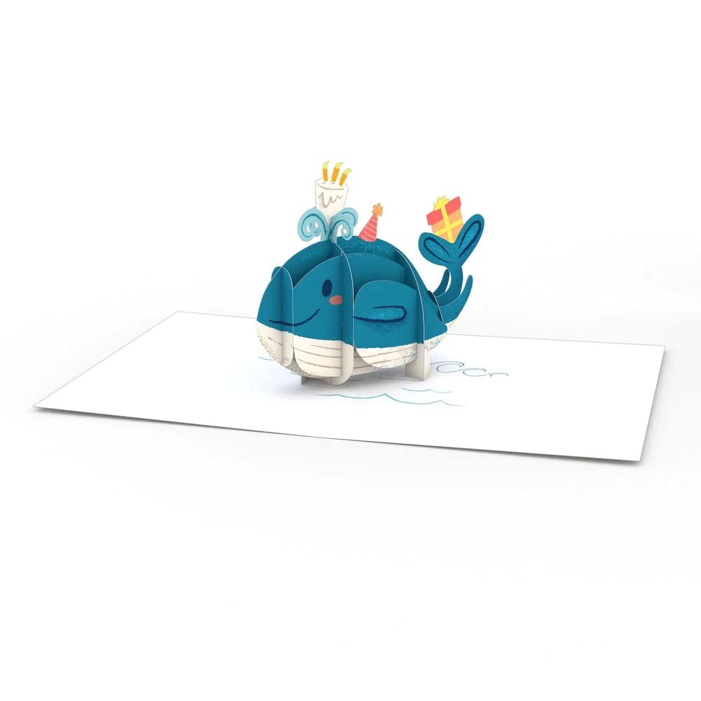 Lovepop Whale of a Birthday Paperpop® Card – Birthday Card For Her– Handcrafted 3D Pop-Up Greeting Card – Birthday Card, 4.5 x 5.9”