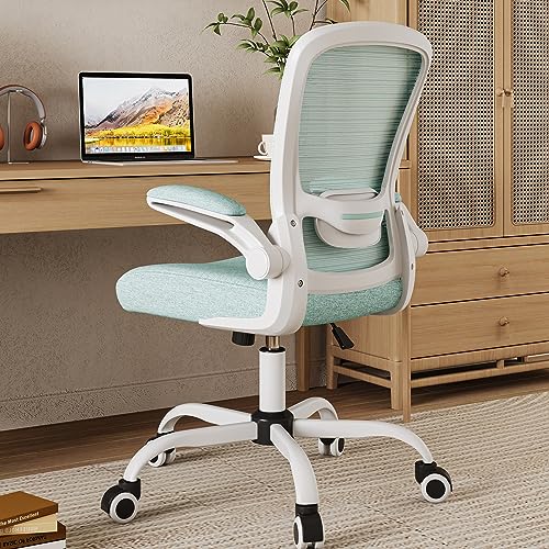 Mimoglad Home Office Chair, High Back Desk Chair, Ergonomic Mesh Computer Chair with Adjustable Lumbar Support and Thickened Seat Cushion (Modern, Tiffany Blue)