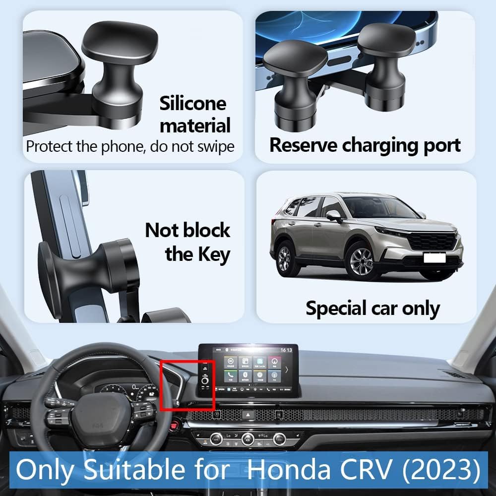 LUNQIN Car Phone Holder Mount for 2023 2024 2025 Honda CRV CR-V Auto Accessories Interior Decoration Mobile Cell Smartphone Bracket Stand