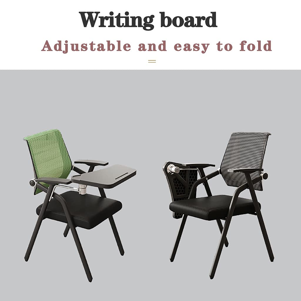 Folding Chair with Desk Attached Adults,Tablet Arm Chair Mesh Office Chair with Lumbar Support,Computer Desk Chair with Tablet Arm Writing Board Table Chair (Color : Blue)