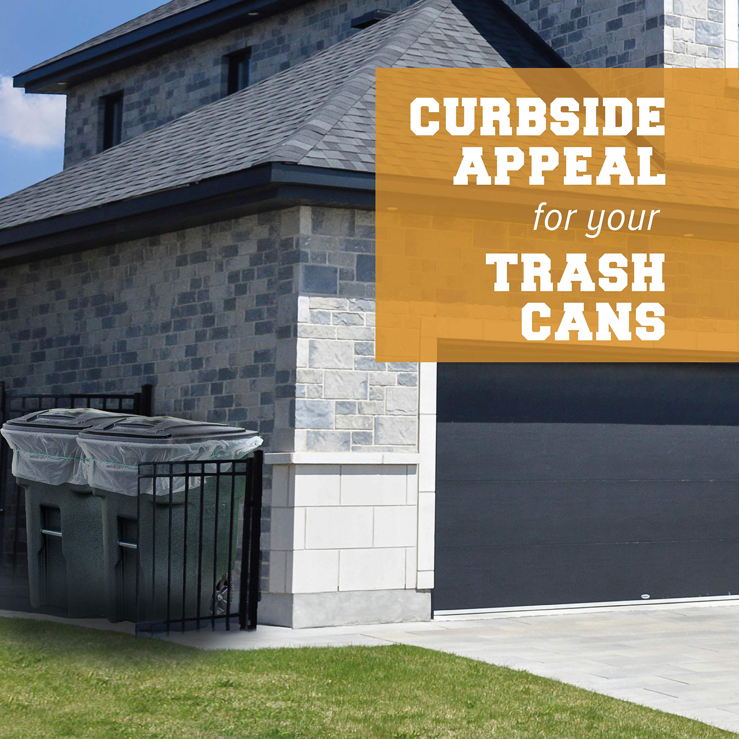 Plasticplace 95-96 Gallon Garbage Can Liners 1.5 Mil Clear Heavy Duty Trash Bags, 61 x 68”, 50 Count